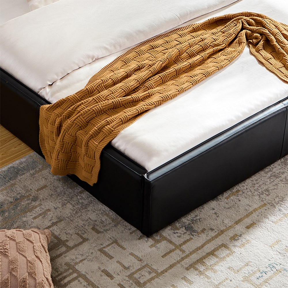 Bakarne Microfiber Leather Minimalism Luxury Modern Style Bed Frame ...